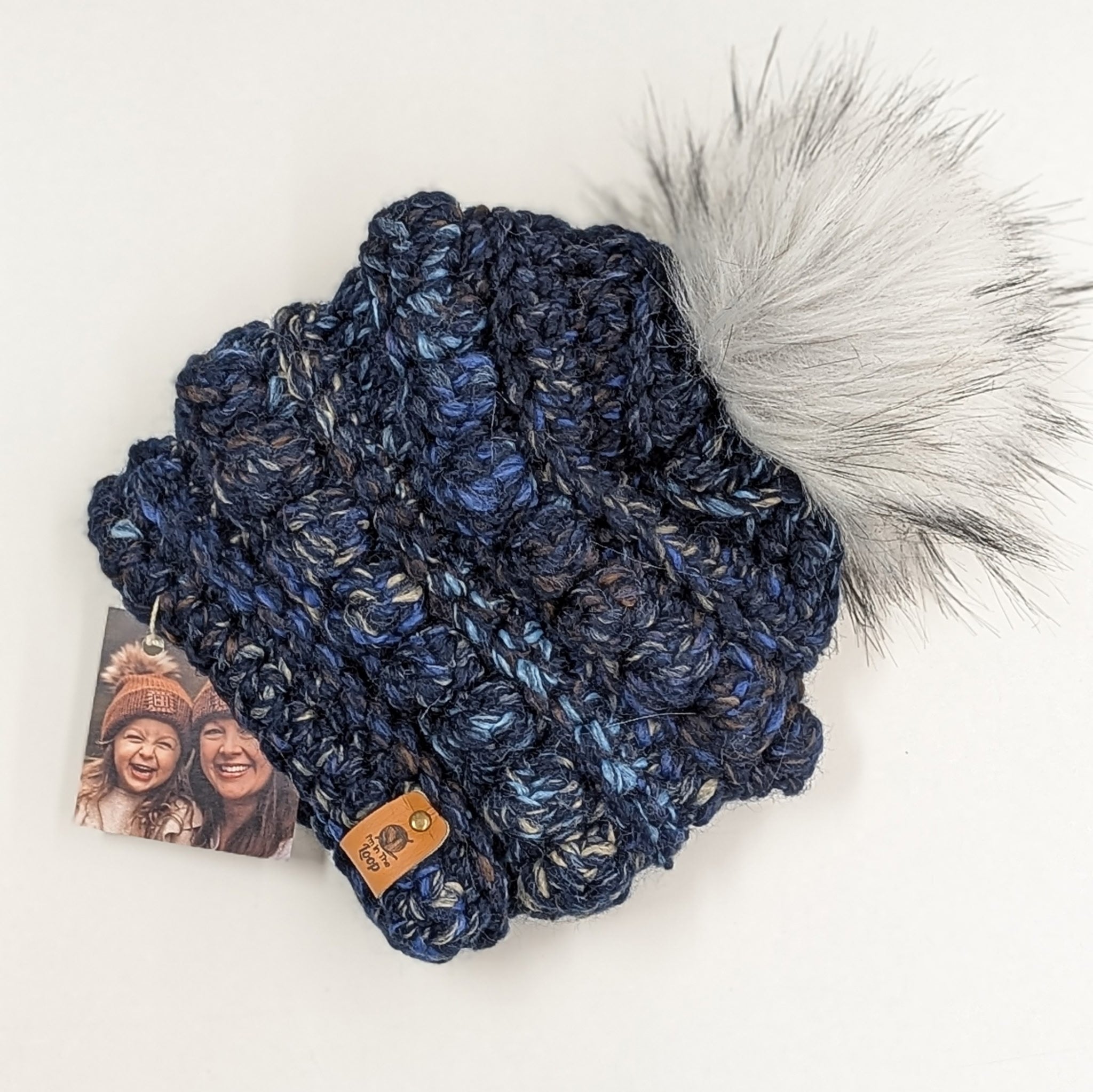 I'm In The Loop Hand Made Bobble Beanie - Infant / Child - Night Shado